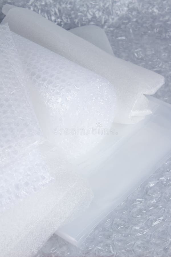 Set of Plastic Packaging Materials - Plastic Stretch Film Rolls, Foamed ...