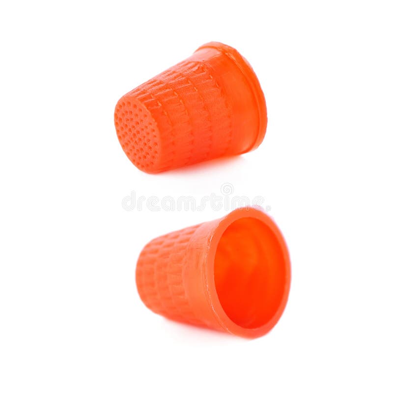 Set of Plastic Thimble Isolated Over the White Background Stock Photo ...