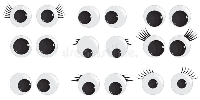 A Set of Plastic Toy Eyes. Glossy, Bulging, Puppet Eyes. Cute, Round ...