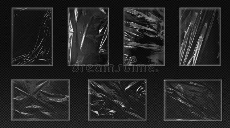 Plastic Vinyl Torn Wrap Textures Vector Illustration Set Stock Vector ...