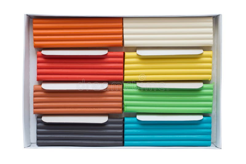 A Set of Plasticine in a Cardboard Box. Stock Image - Image of ...