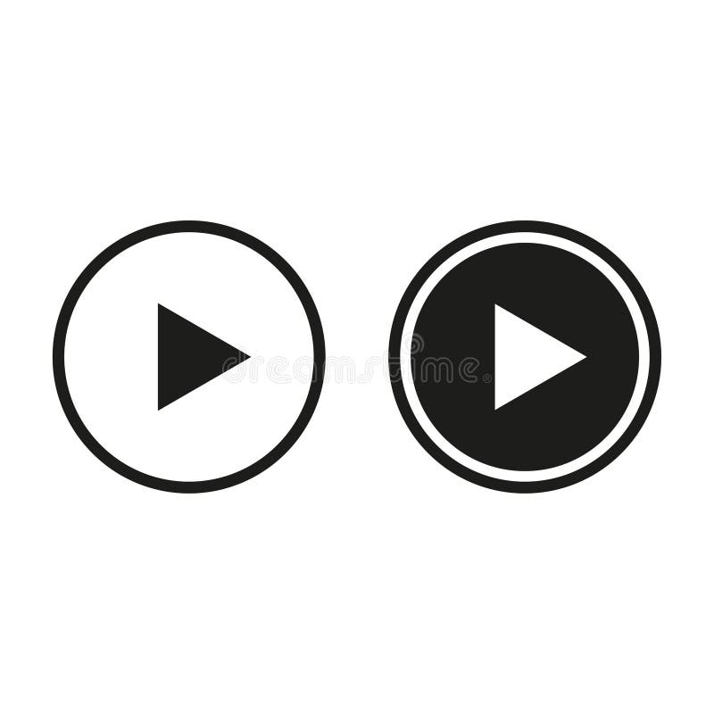 A Set of Play Buttons on a White Background Stock Vector - Illustration ...