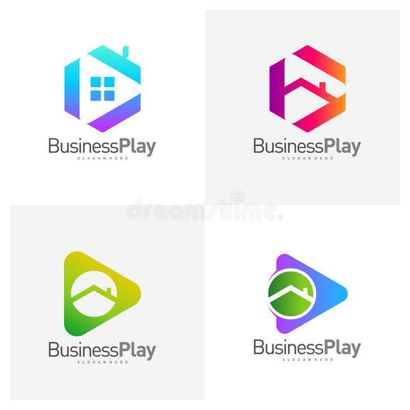 Set of Play House Logo Design Vector Template, Icon Play Logo Concepts ...
