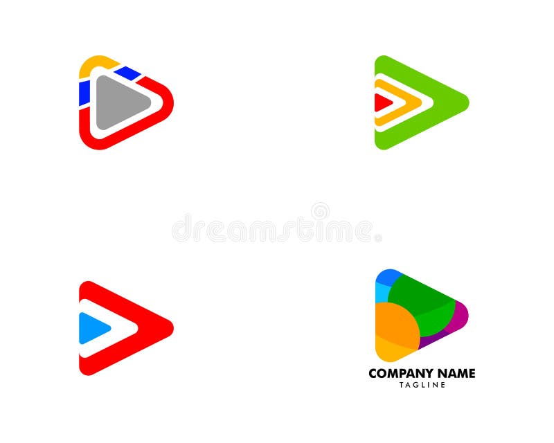 Set of Play Logo Vector Illustration Template Stock Vector ...