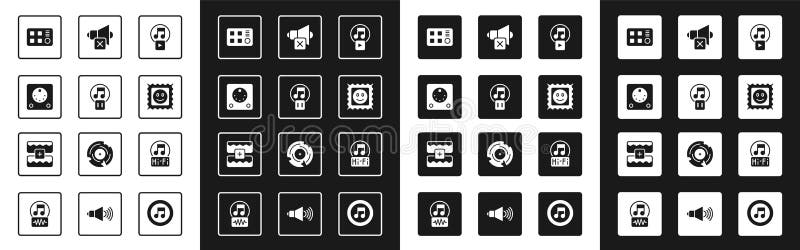 Set Play in Square, Pause Button, Drum Machine, LSD Acid Mark, Speaker ...