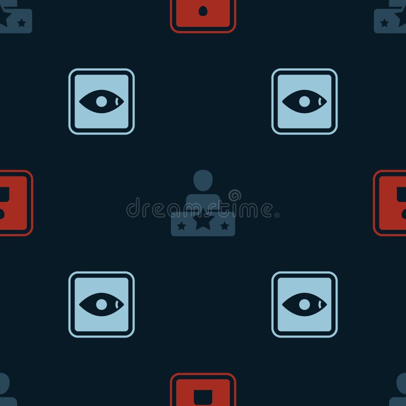Set Play Video, Actor Star and Rating Movie on Seamless Pattern. Vector ...