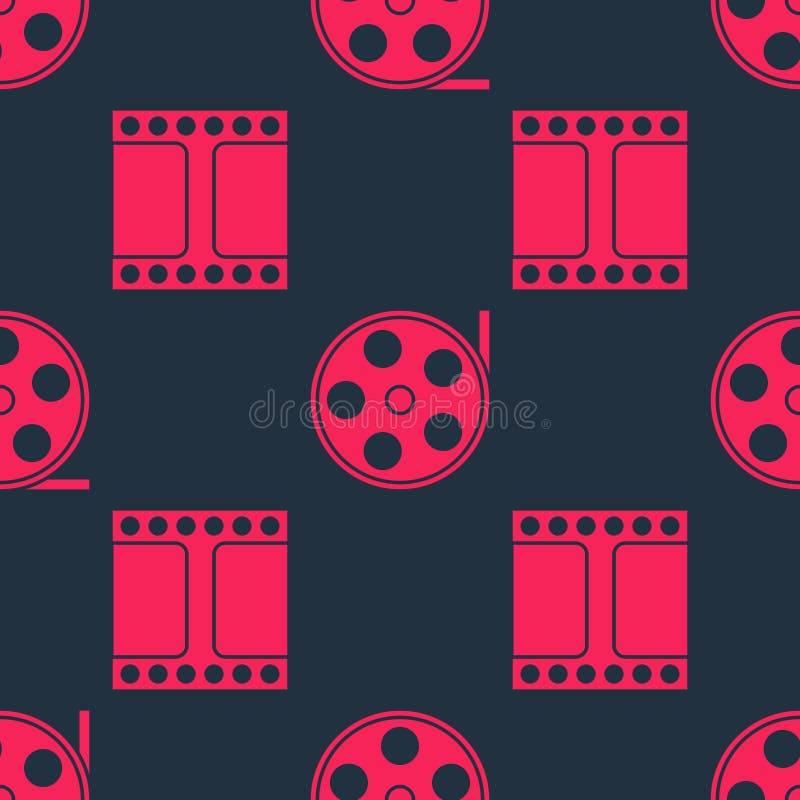 Set Play Video and Film Reel on Seamless Pattern. Vector Stock Vector ...