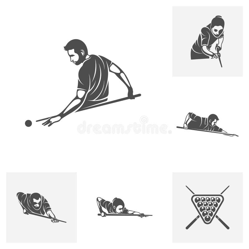 Player Billiards with Star Logo Design Vector. Illustration Stock ...