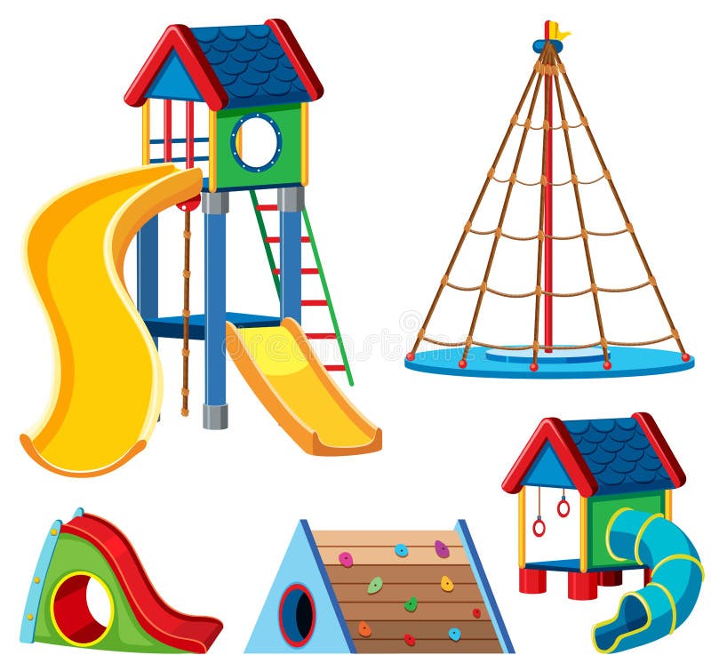 A Set of Playground Equipment Stock Vector - Illustration of clipart ...