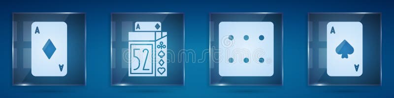 Set Playing Card with Diamonds, Deck of Playing Cards, Game Dice and ...