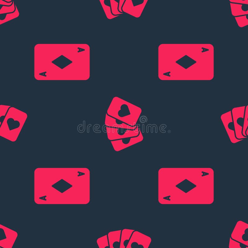 Set Playing Card with Diamonds and Deck of Playing Cards on Seamless ...