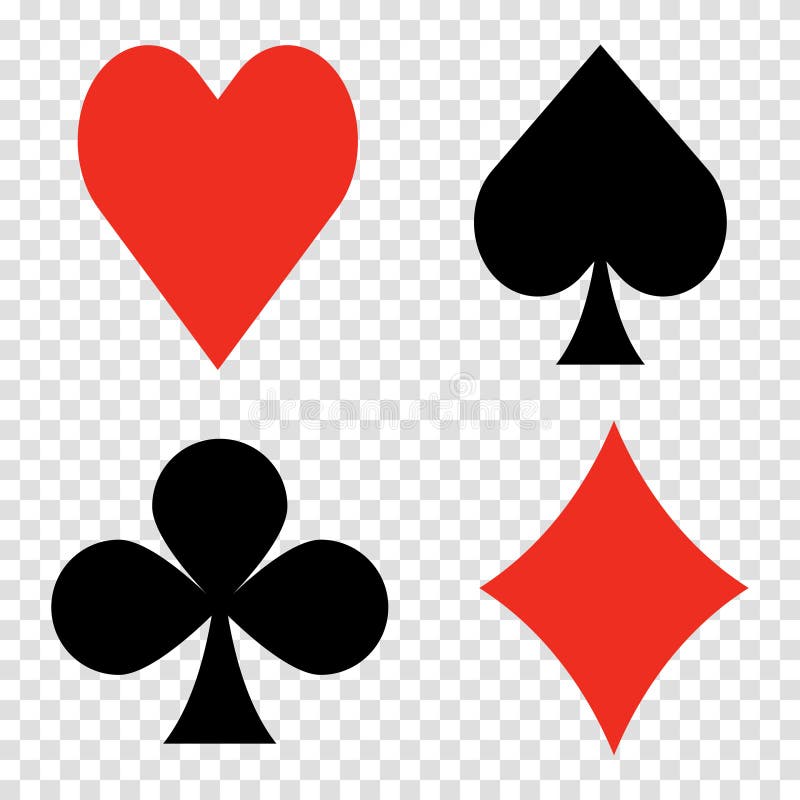 Set of Playing Card Suits Isolated on White Background. Poker Card ...