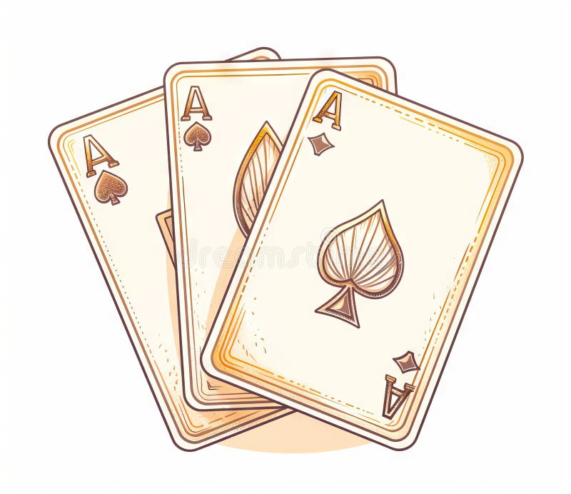 A Set of Playing Cards with Aces and Spades Stock Photo - Image of draw ...