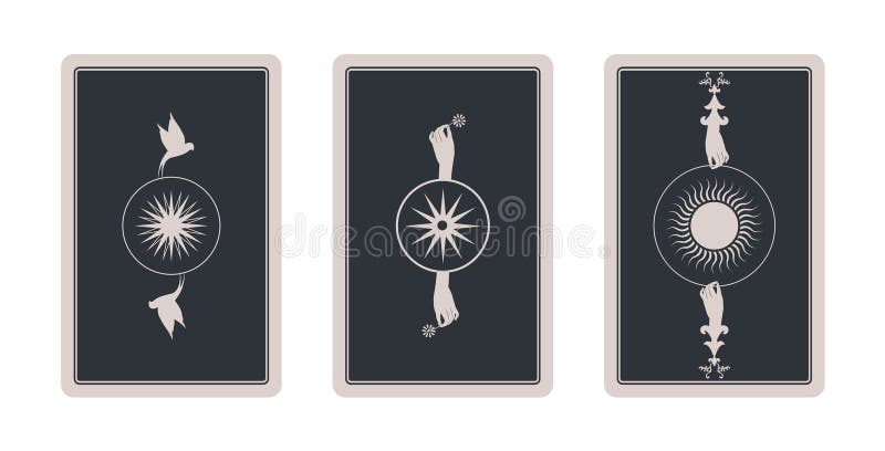Set of Playing Cards Backs with Esoteric Designs Isolated on White ...