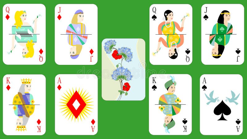 Set of playing cards stock vector. Illustration of diamonds - 75769036