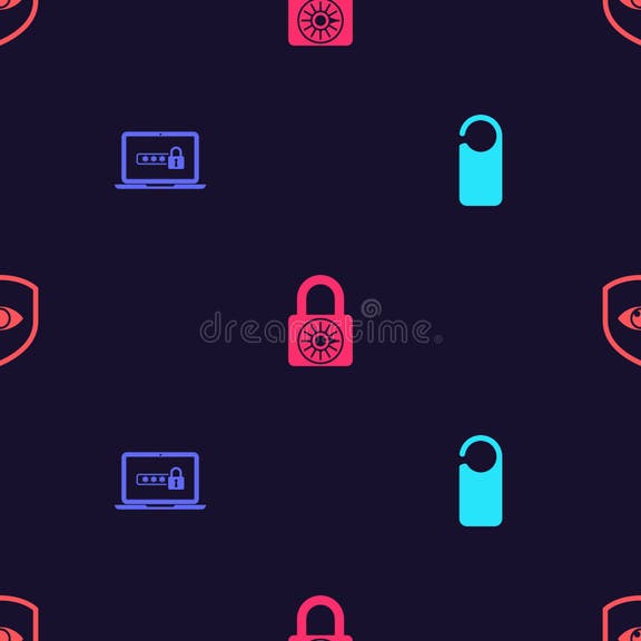 Set Please Do Not Disturb, Laptop with Password, Safe Combination Lock ...