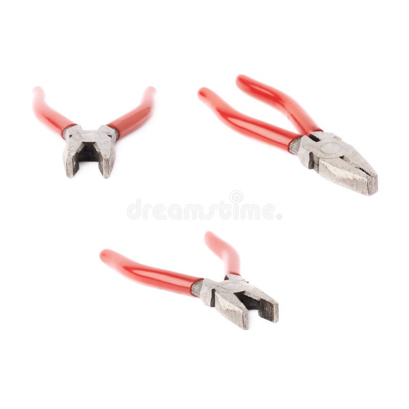 Set of Pliers Hand Tool Isolated Over White Background Stock Photo ...