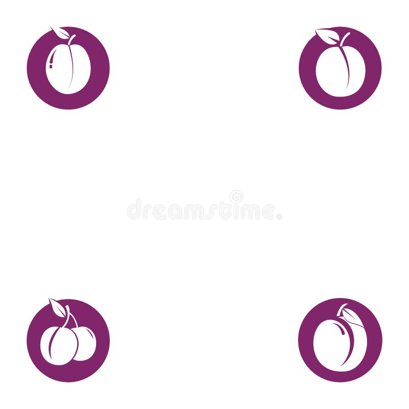 Set of Plum Logo Vector Icon Design Template. Stock Vector ...