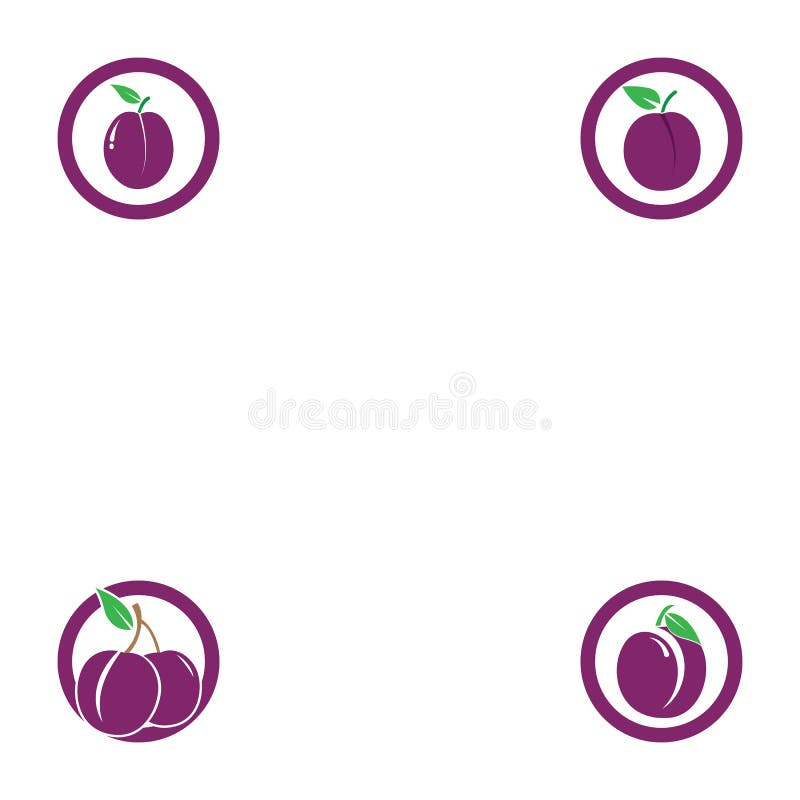Set of Plum Logo Vector Icon Design Template. Stock Vector ...