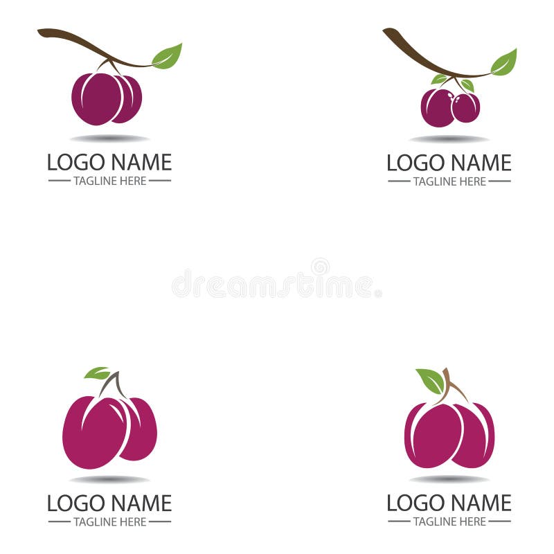 Set of Plum Logo Vector Icon Design Template. Stock Vector ...