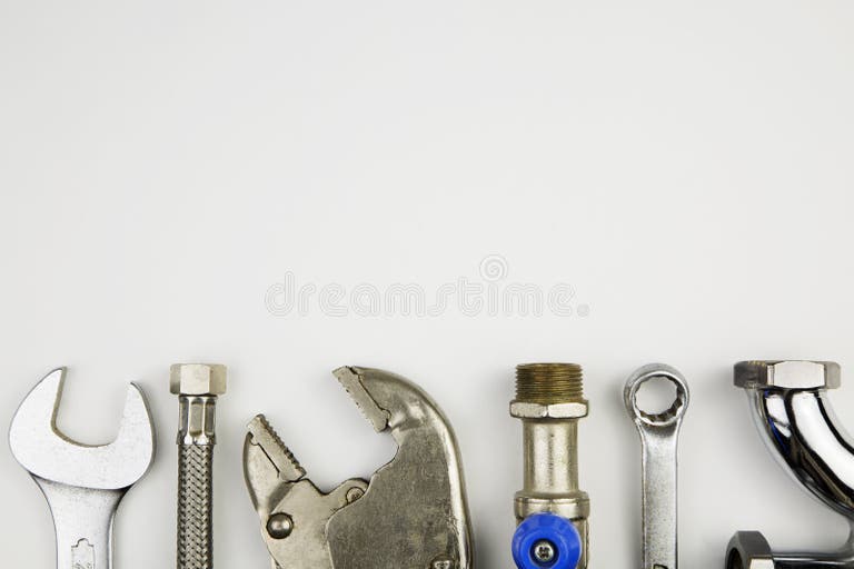 Set of plumber tools stock photo. Image of equipment - 67643476