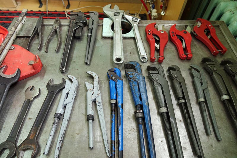 Set of plumbing keys stock image. Image of gear, equipment - 116012539