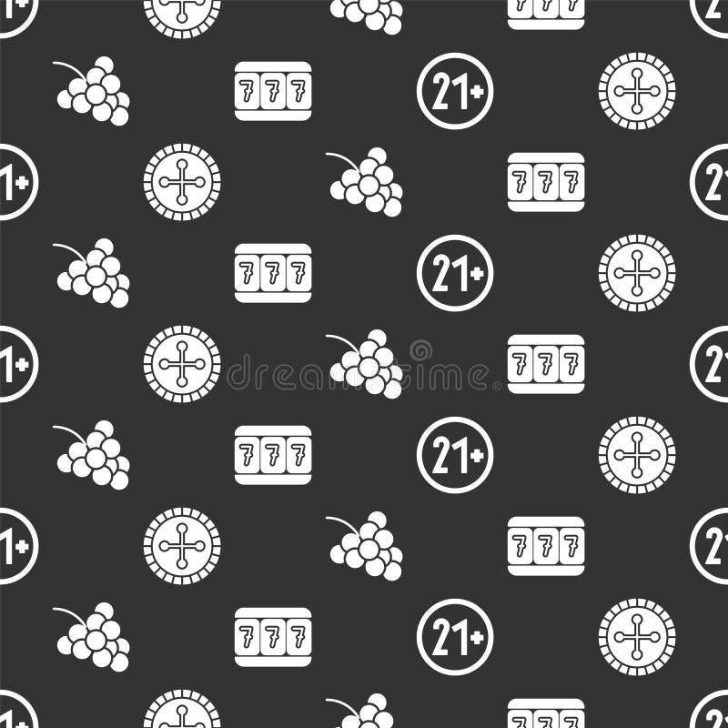 Set 21 Plus, Casino Roulette Wheel, Casino Slot Machine with Grape and ...