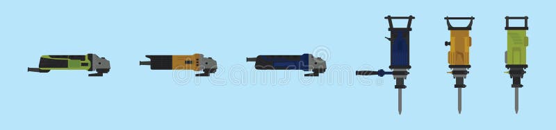Set of Pneumatic Cartoon Icon Design Template with Various Models ...