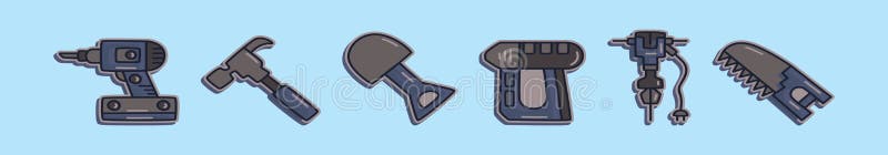 Set of Pneumatic Cartoon Icon Design Template with Various Models ...