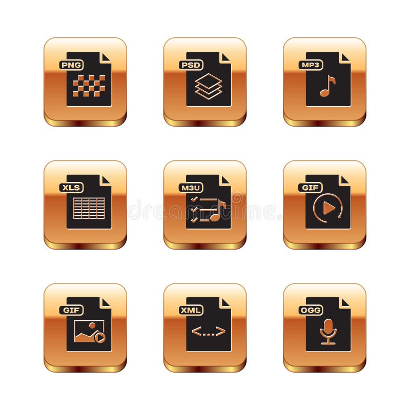 Set PNG File Document, GIF, XML, M3U, XLS, MP3, OGG and PSD Icon ... Set PNG File Document, GIF, XML, M3U, XLS, MP3, OGG and PSD Icon ...