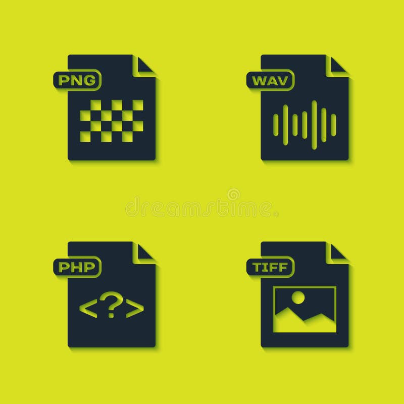 Set PNG File Document, TIFF, PHP and WAV Icon. Vector Stock Vector ... Set PNG File Document, TIFF, PHP and WAV Icon. Vector Stock Vector ...