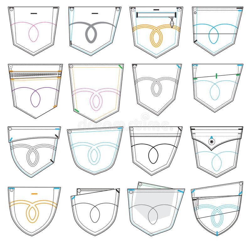 Set of pockets shapes stock vector. Illustration of branding - 88748609