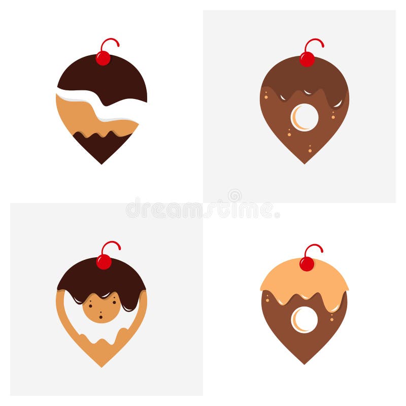 Set of Point Cake Logo Design Vector Template. Bakery Logo Concept ...