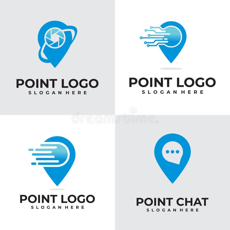 Set of Point Logo Vector Design Template Stock Vector - Illustration of ...