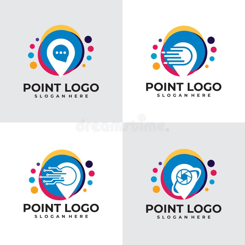 Set of Point Logo Vector Design Template Stock Vector - Illustration of ...