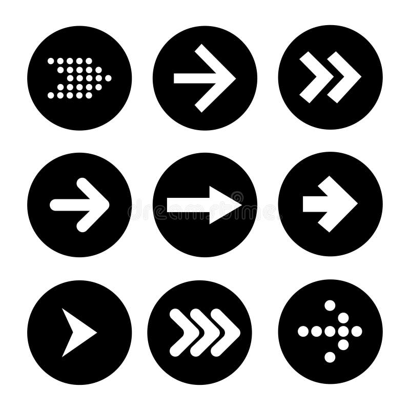 Set of Pointer, Arrow Signs. Vector Illustration. Stock Vector ...