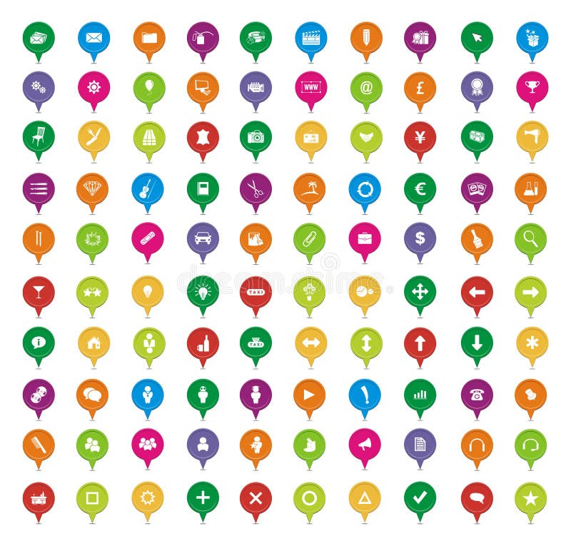 Set of Pointer - 100 Pointers Stock Illustration - Illustration of ...