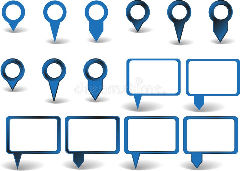 Set Of Blue Circle Pointers Stock Vector - Illustration of point, arrow ...