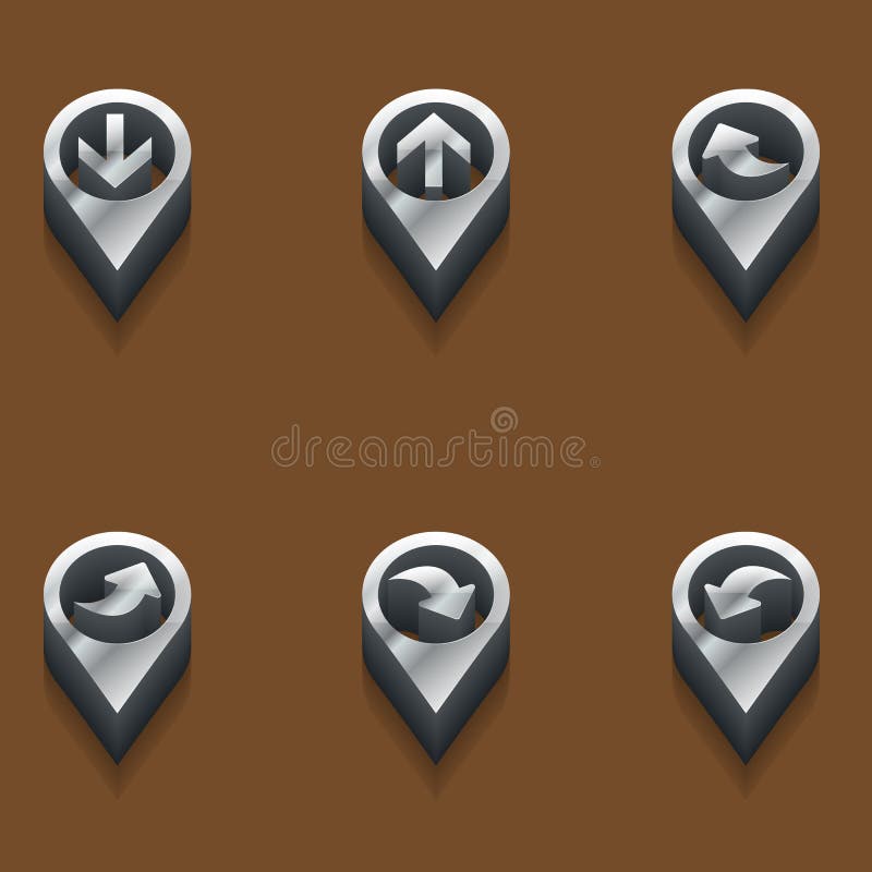 Set of Pointers To Maps in 3d. Isometric Vector Arrows Stock Vector ...