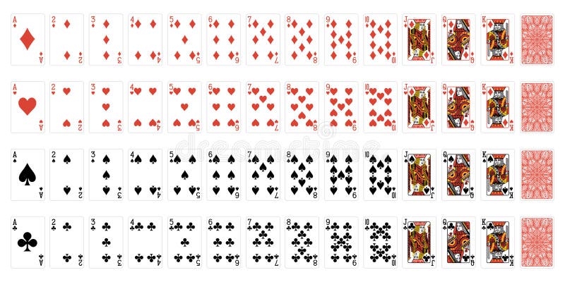 Set of Poker Cards with Isolated on White Background. Full Deck Stock Vector - Illustration of ...