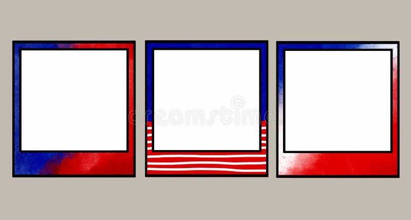 Set of Polaroid Frame for Dependence Day Stock Vector - Illustration of ...