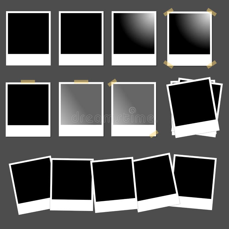 Retro Polaroid Frames Set stock vector. Illustration of object - 24863487