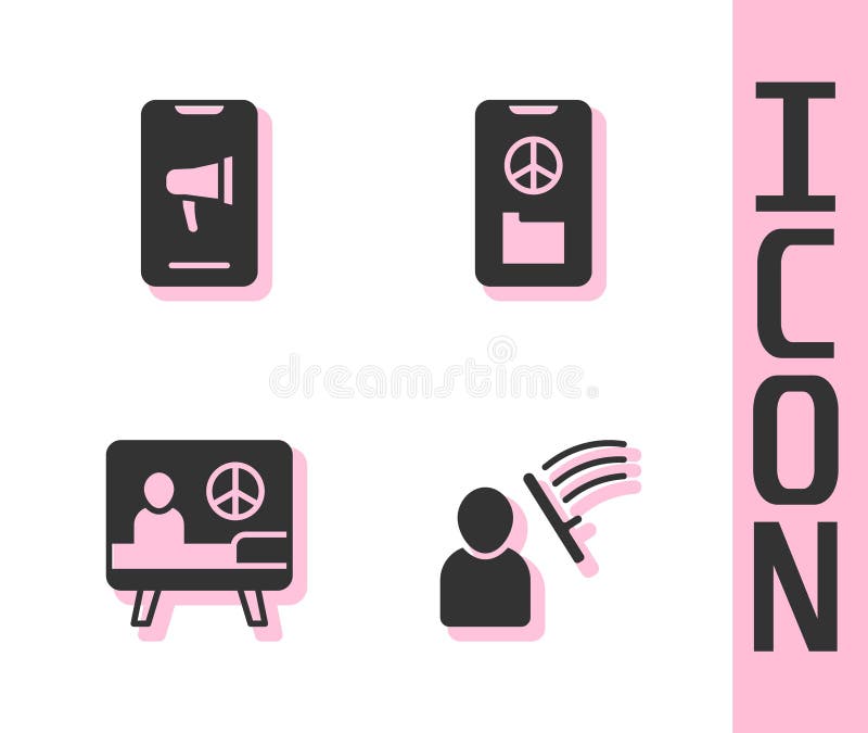 Set Police Beat Human, Protest, Peace and Icon. Vector Stock Vector ...