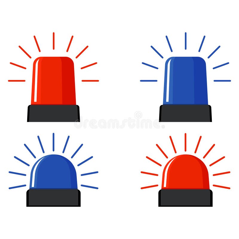 A Set of Police Flashing Lights, Vector. Red and Blue Ambulance Sirens ... A Set of Police Flashing Lights, Vector. Red and Blue Ambulance Sirens ...