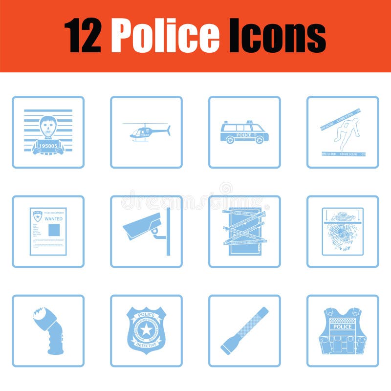 Set of police icons stock vector. Illustration of helicopter - 94063864