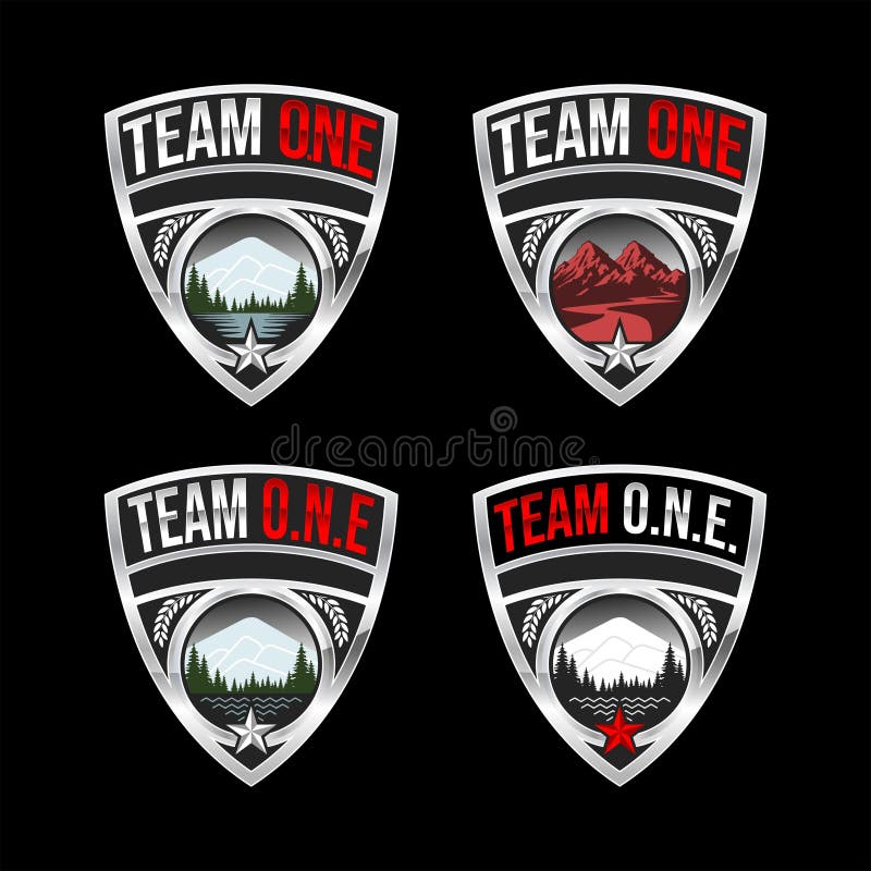 Set of 4 Police Logos with Shield Design Stock Vector - Illustration of ...