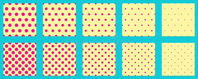 Set Polka Dots Seamless Vector Pattern. Simple Background for Web or Print Stock Vector ...
