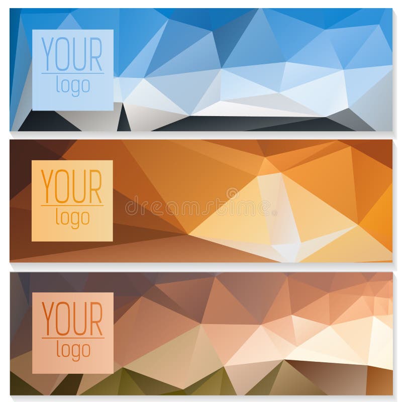 Set of polygon banners stock illustration. Illustration of banner ...