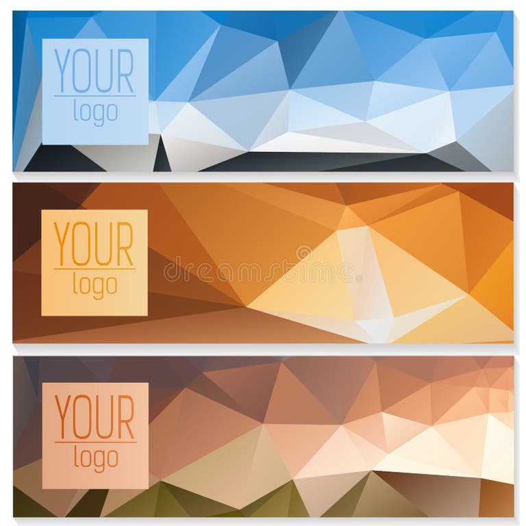 Set of polygon banners stock illustration. Illustration of banner ...