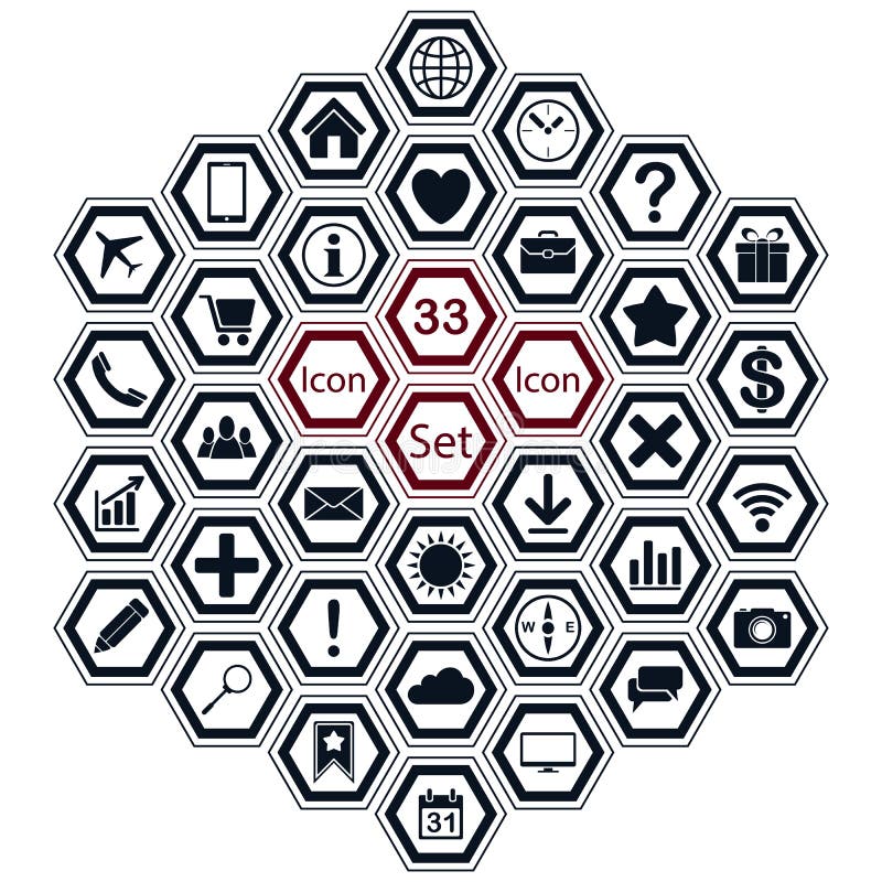 Set of Polygon Icons for Mobile App and Web Stock Vector - Illustration ...